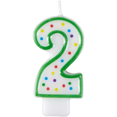 Number 2 Candle, Green – Lorraines Cake & Candy Supplies