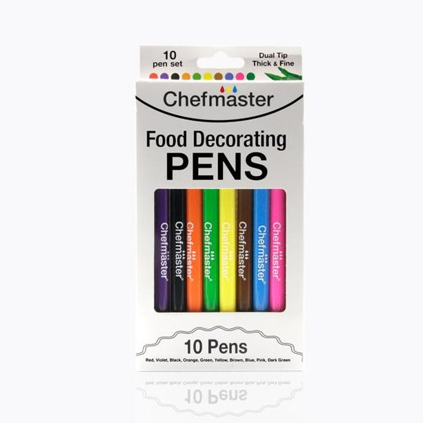 Colored Food Color Pens, 10 Pack (Chefmaster) – Lorraines Cake & Candy ...